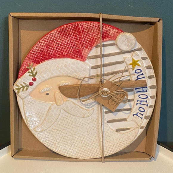Mud Pie | Dining | Nwt Mud Pie Santa Ho Ho Ho Cheese Plate With ...